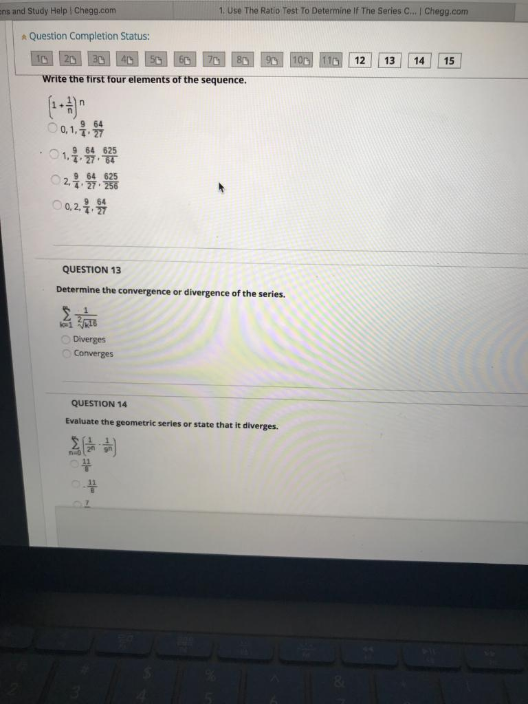 Solved 15. Write the first four elements of the sequence. | Chegg.com