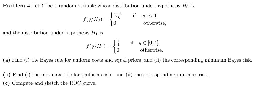 Solved Problem 4 ﻿Let Y ﻿be a random variable whose | Chegg.com