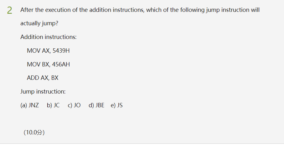 Solved 2 After the execution of the addition instructions, | Chegg.com