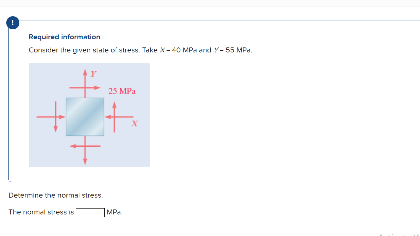 Solved Consider The Given State Of Stress Take X 40 Mpa