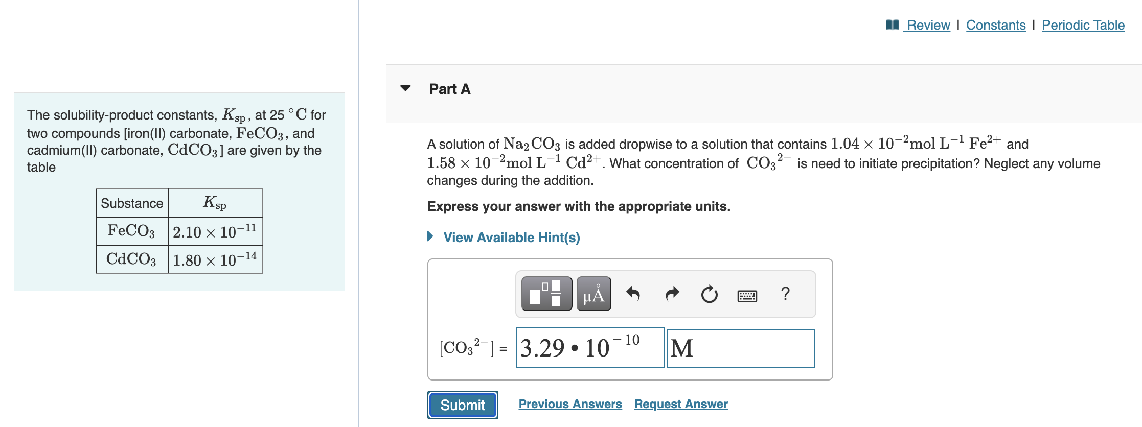 Solved The solubility-product constants, Ksp, at 25∘C for | Chegg.com