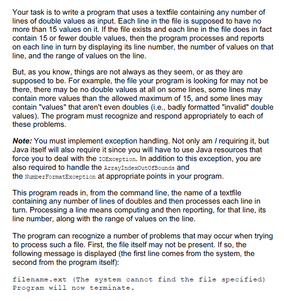 Solved Your task is to write a program that uses a textfile | Chegg.com