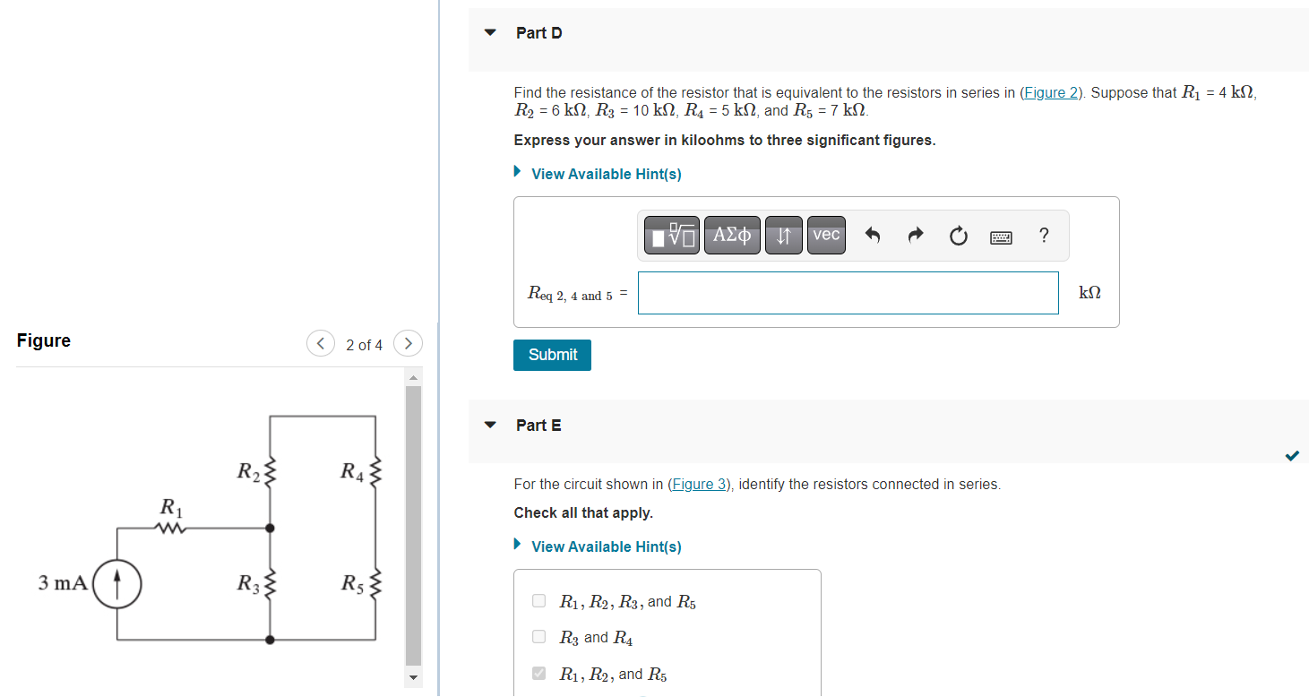 Solved R3,R4, and R5 R1 and R2 All resistors Correct Here we | Chegg.com