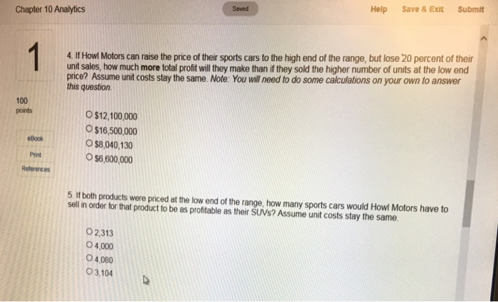 Solved Saved Help Save& Exit Subm Chapter 10 Analytics | Chegg.com