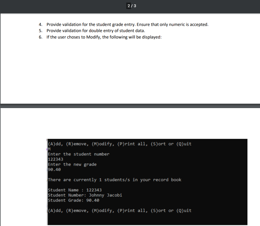 Solved 1/3 General Description: The program will accept | Chegg.com