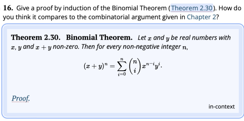Solved 16. Give a proof by induction of the Binomial Theorem | Chegg.com
