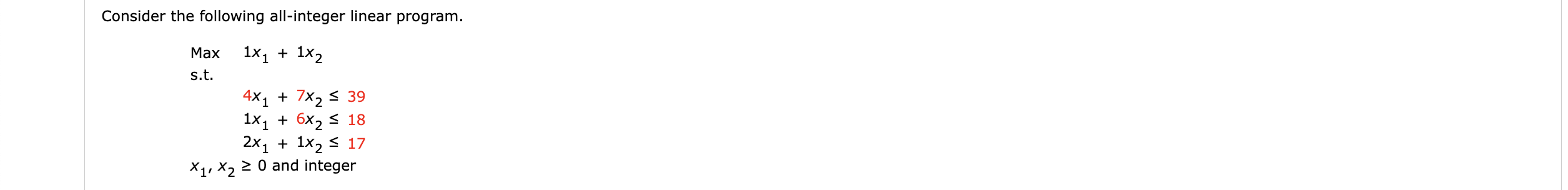 Solved Consider the following all-integer linear program. | Chegg.com