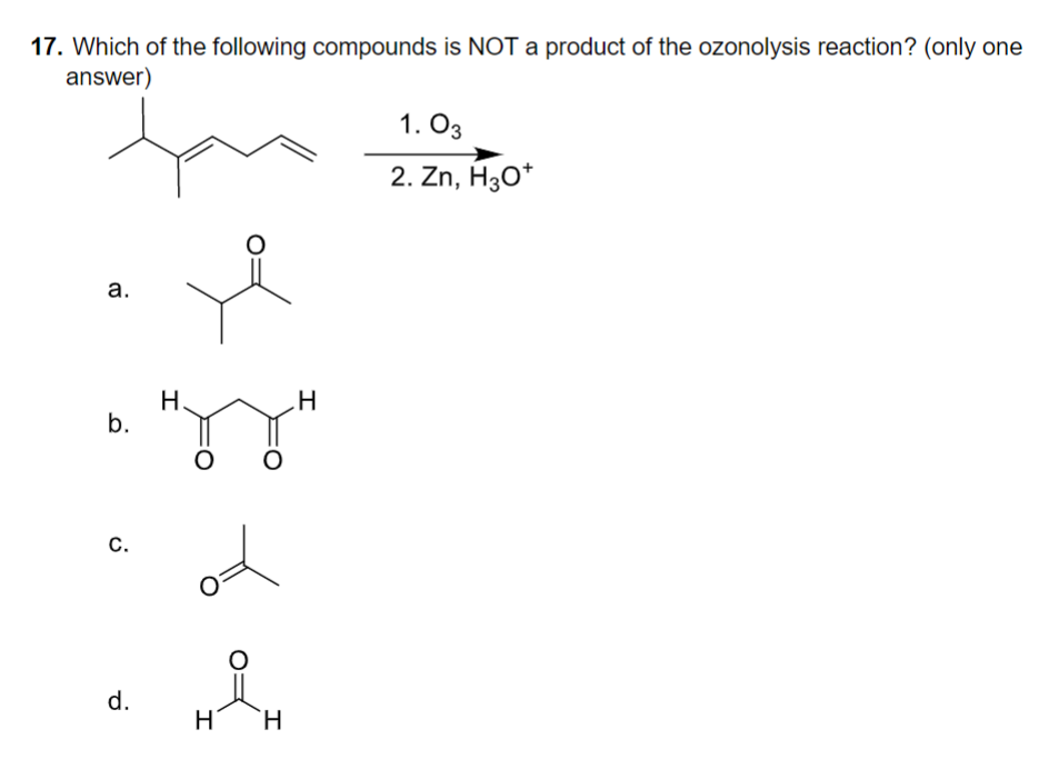 Solved Which of the following compounds is NOT a product of | Chegg.com
