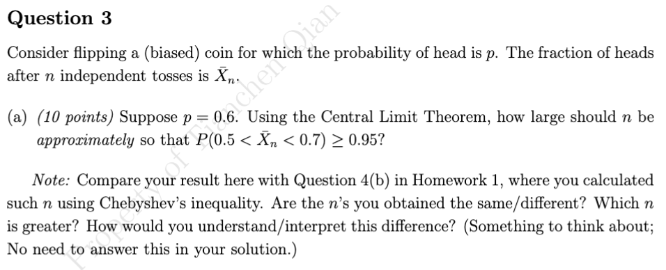 Solved Consider flipping a (biased) coin for which the | Chegg.com