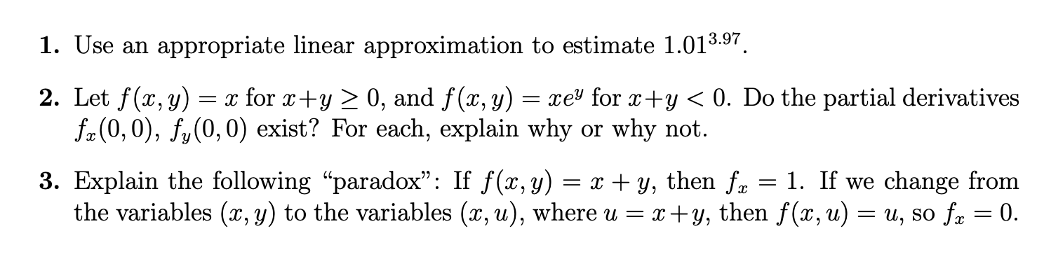 Solved 1. Use an appropriate linear approximation to | Chegg.com