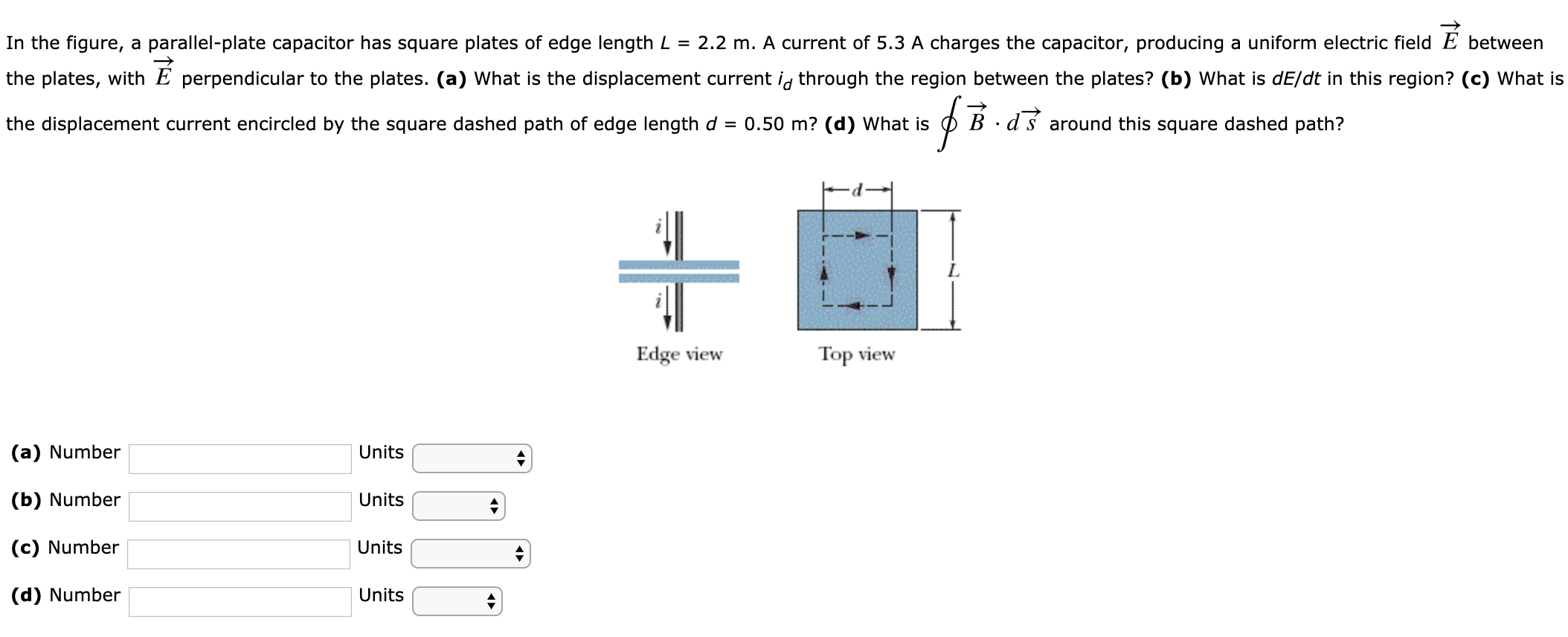 Solved È between In the figure, a parallel-plate capacitor | Chegg.com