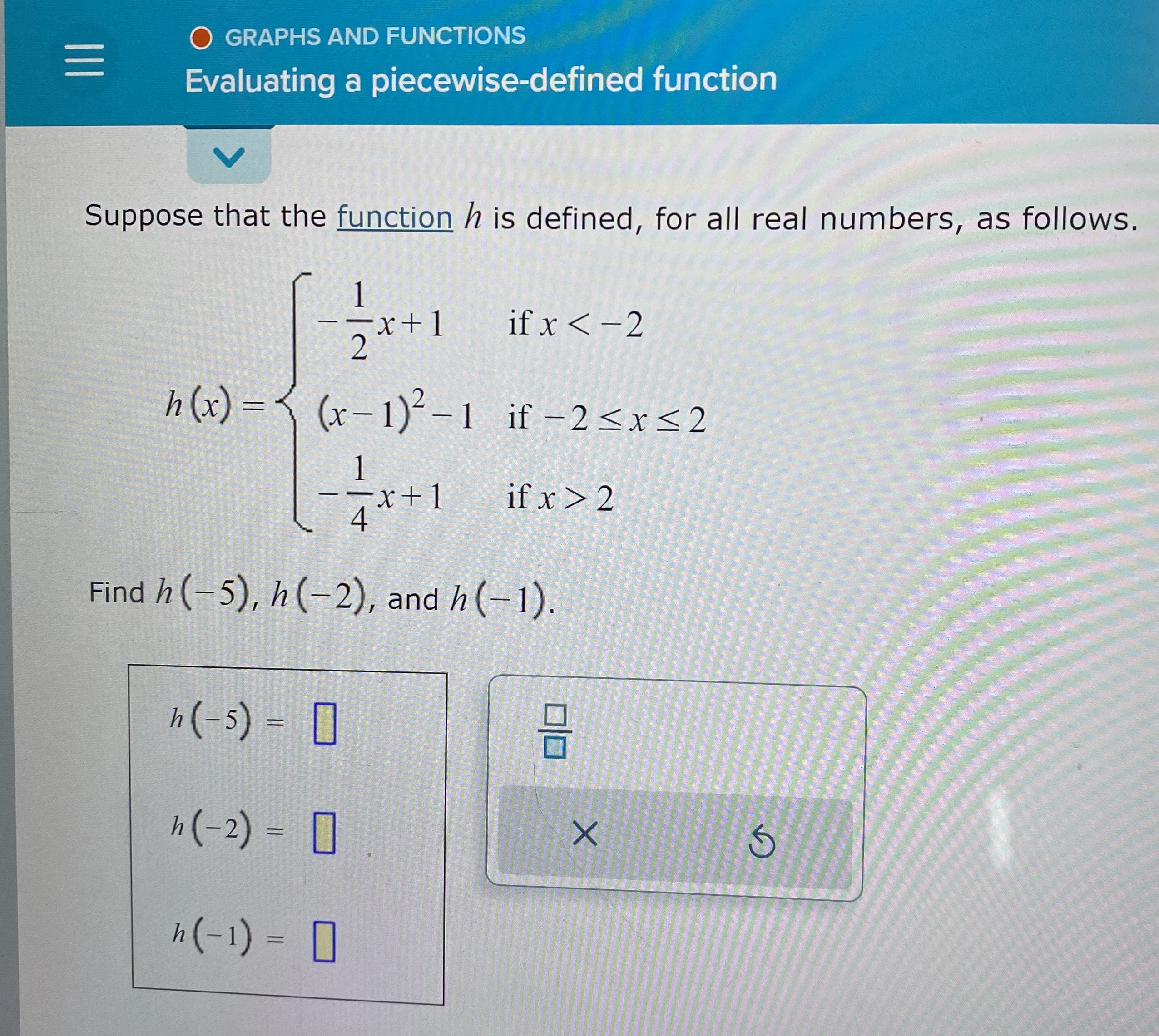 Solved Suppose that the function h is defined, for all real | Chegg.com