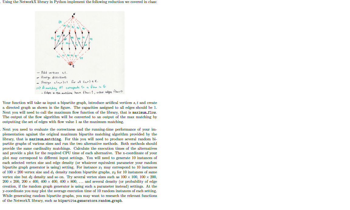 Using the NetworkX library in Python implement the | Chegg.com