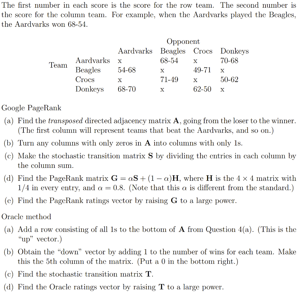 The first number in each score is the score for the | Chegg.com