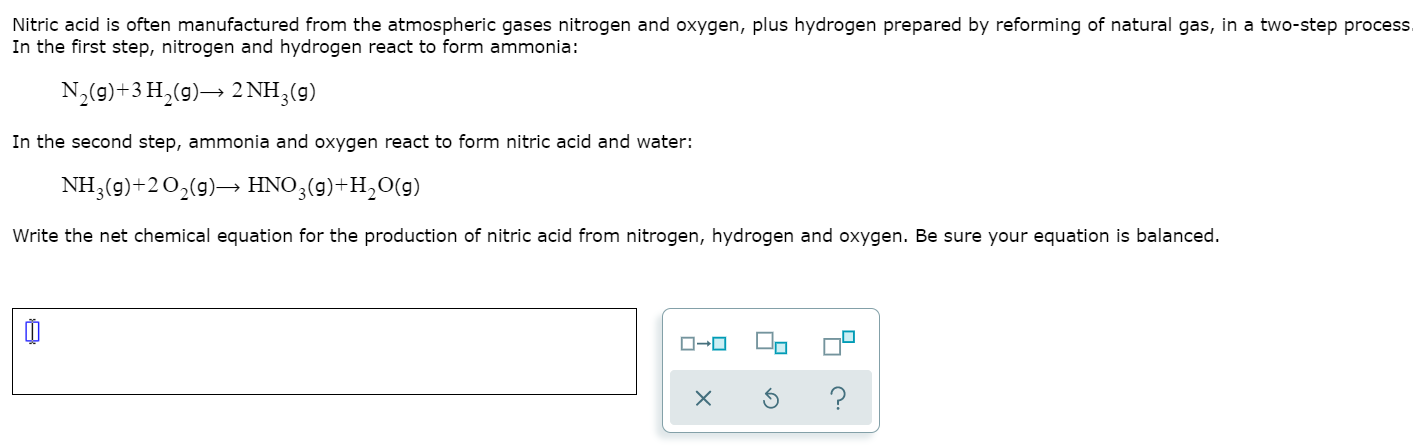 Solved Nitric Acid Is Often Manufactured From The