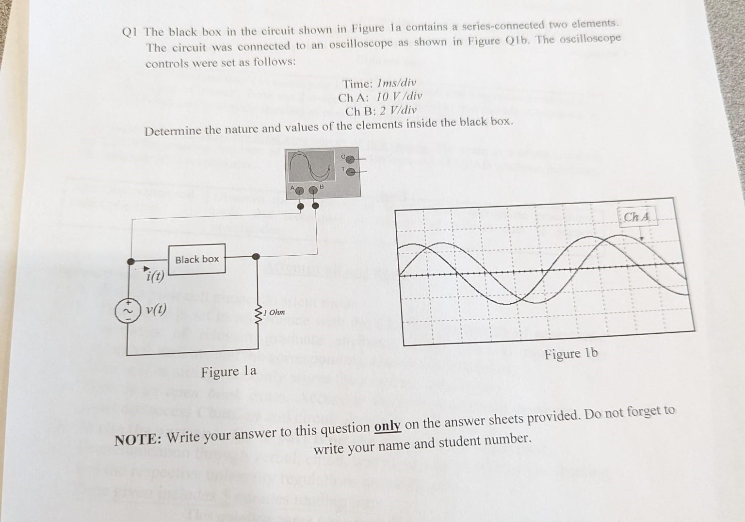 Solved Q1 The black box in the circuit shown in Figure la | Chegg.com