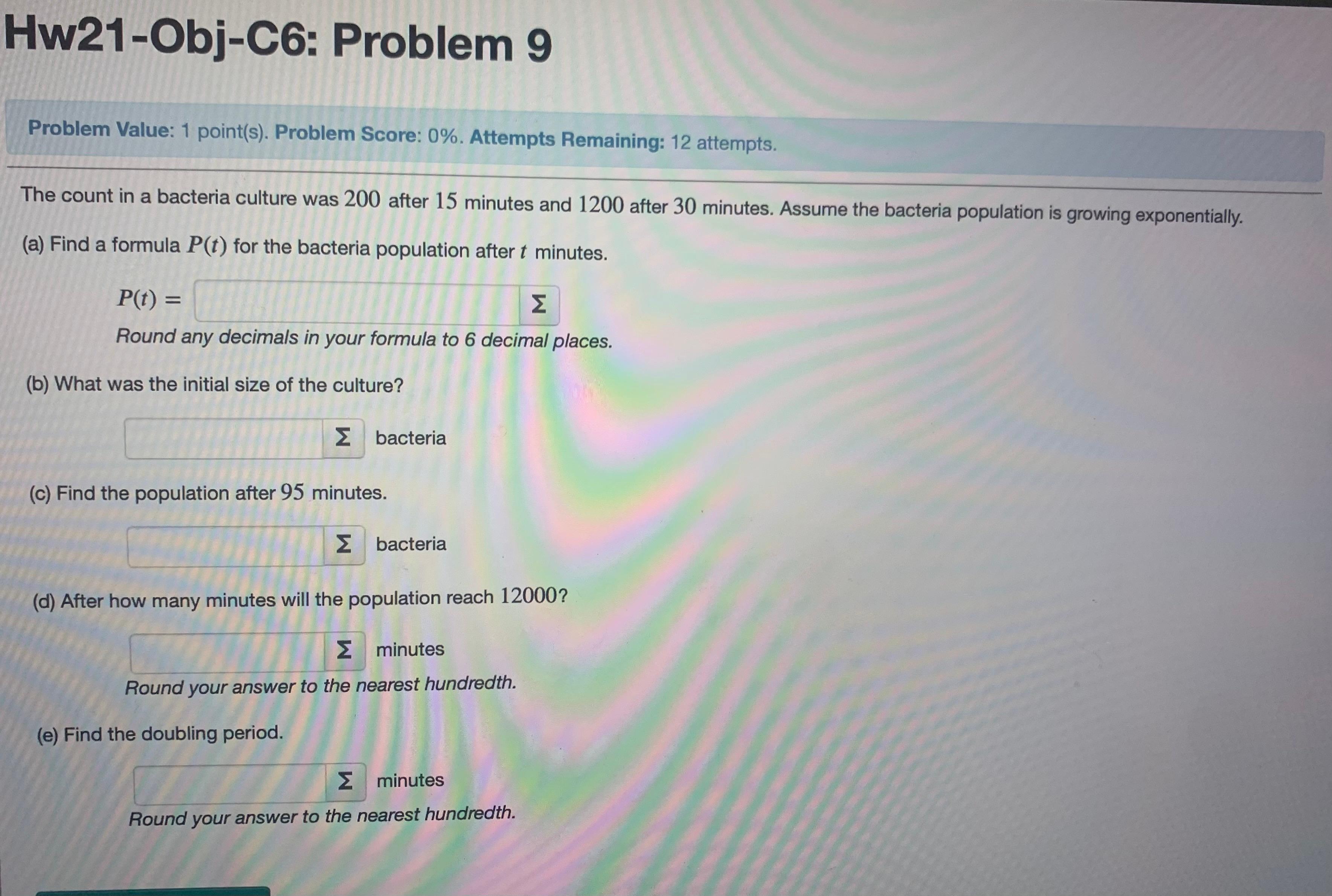 Solved Hw21 Obj C6 Problem 9 Problem Value 1 Points 