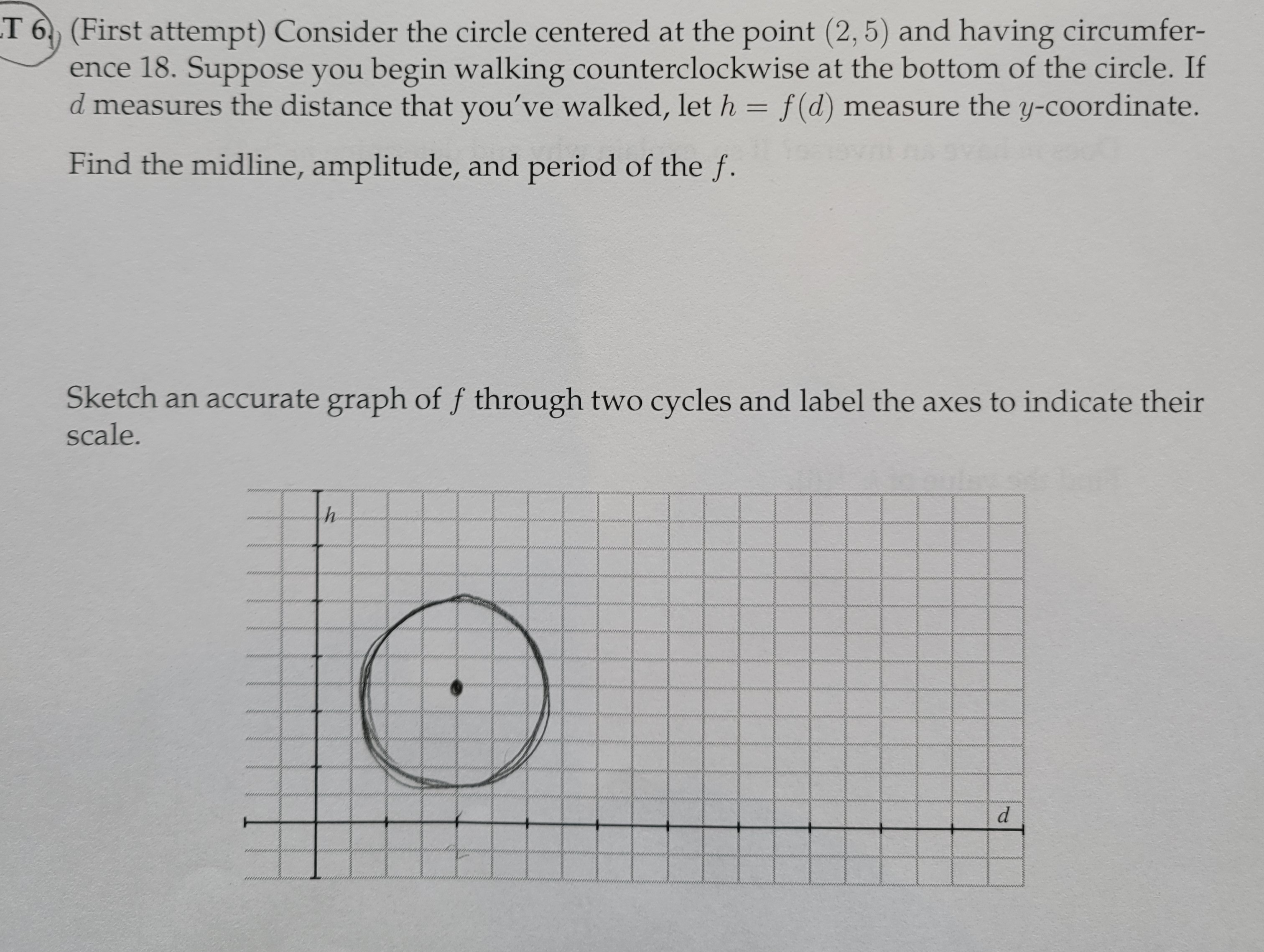 Solved First Attempt Consider The Circle Centered At The