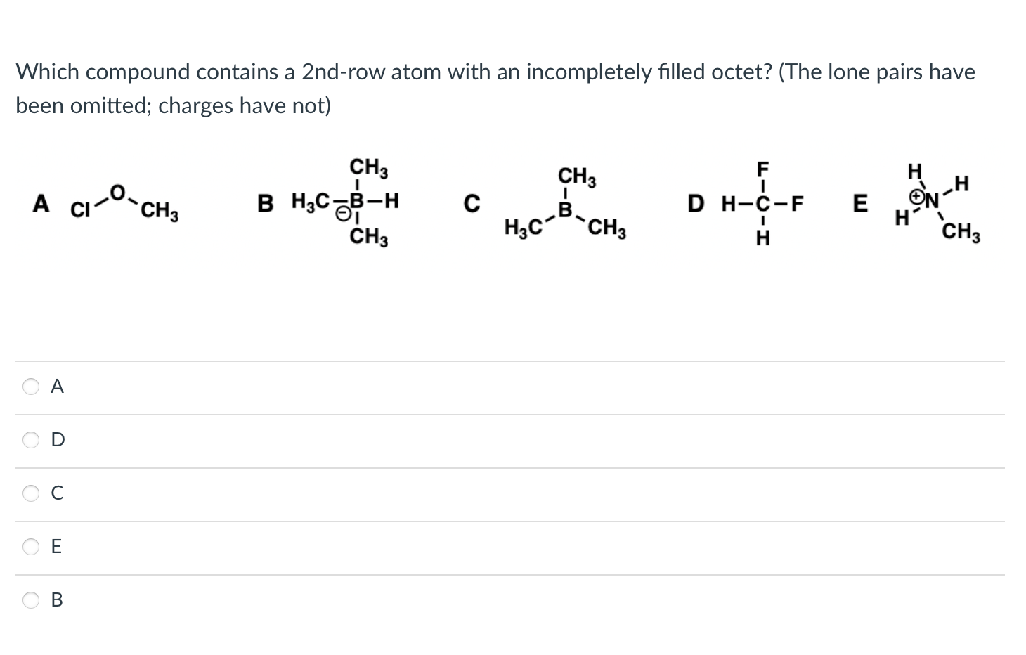 Solved Which compound contains a 2nd-row atom with an | Chegg.com