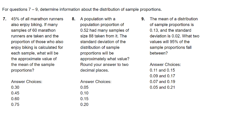 Solved For questions 7 - 9, determine information about the | Chegg.com