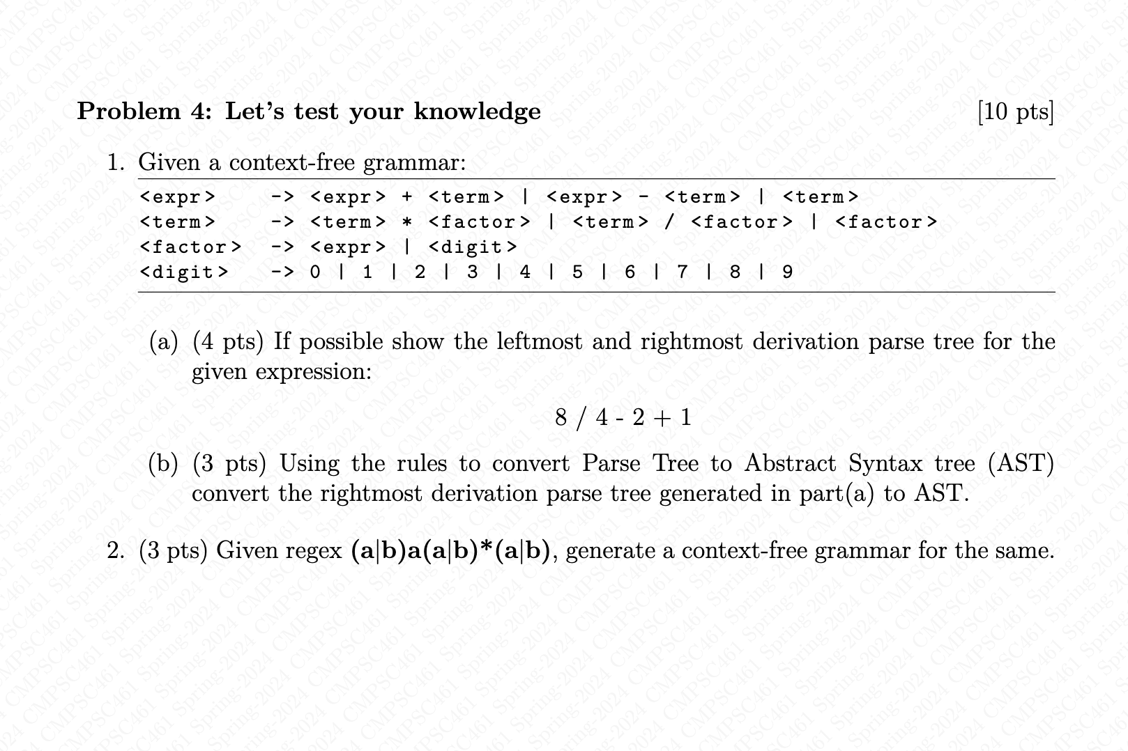 Solved Problem 4: Let's test your knowledgeGiven a | Chegg.com
