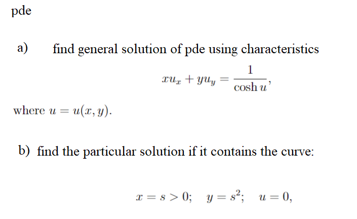 Solved pde a) find general solution of pde using | Chegg.com
