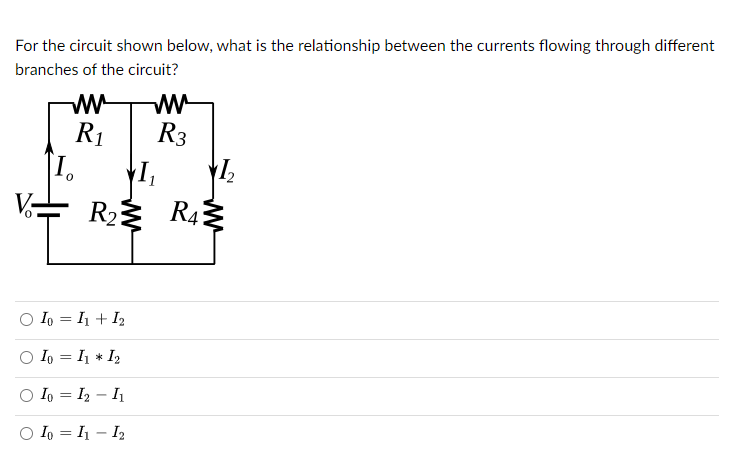 Solved For the circuit shown below, what is the relationship | Chegg.com