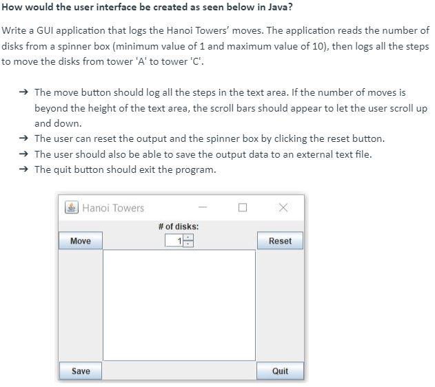 Solved How would the user interface be created as seen below | Chegg.com