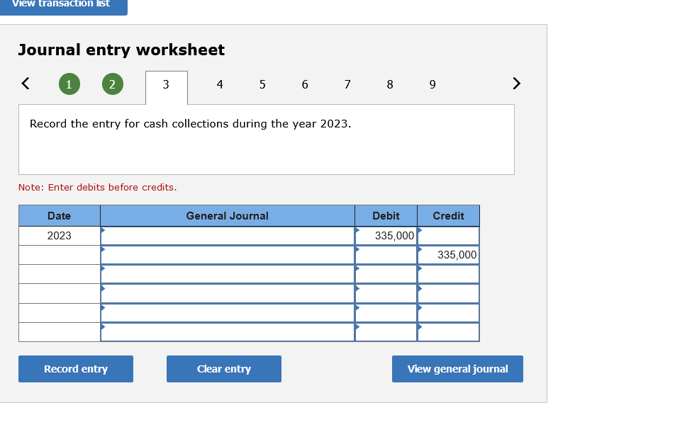 Solved Journal entry worksheet 1 (2) 4 6 Record the entry | Chegg.com