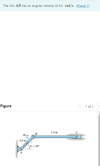 Solved The link AB has an angular velocity of 4.5rad/s | Chegg.com