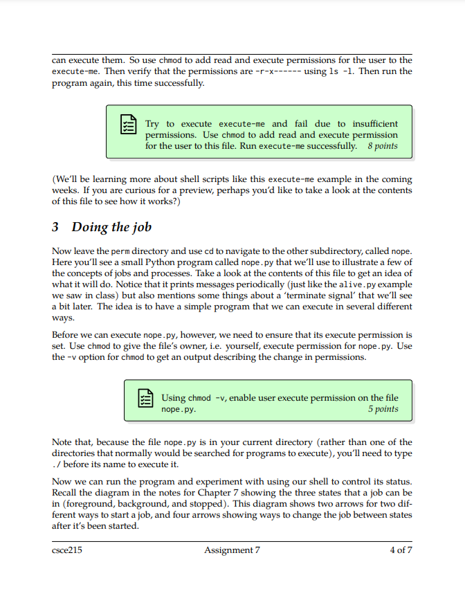 csce215 — UNIX/Linux Fundamentals Spring 2022 — | Chegg.com