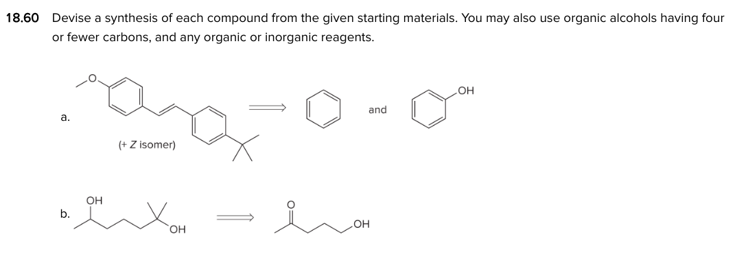 Solved 60 Devise a synthesis of each compound from the given | Chegg.com
