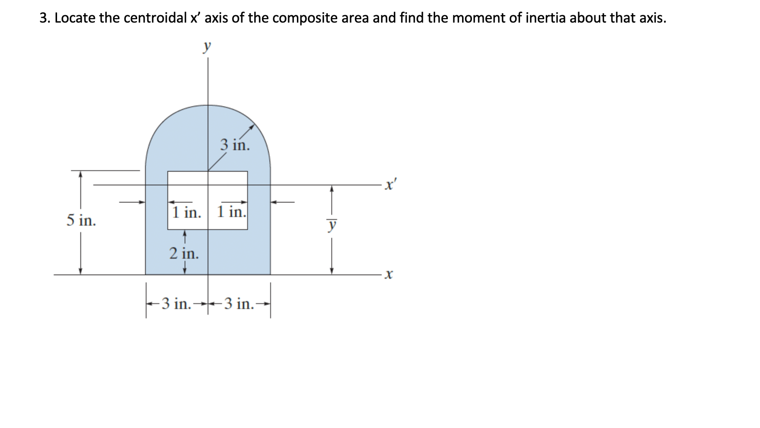 Solved 3. Locate the centroidal x′ axis of the composite | Chegg.com