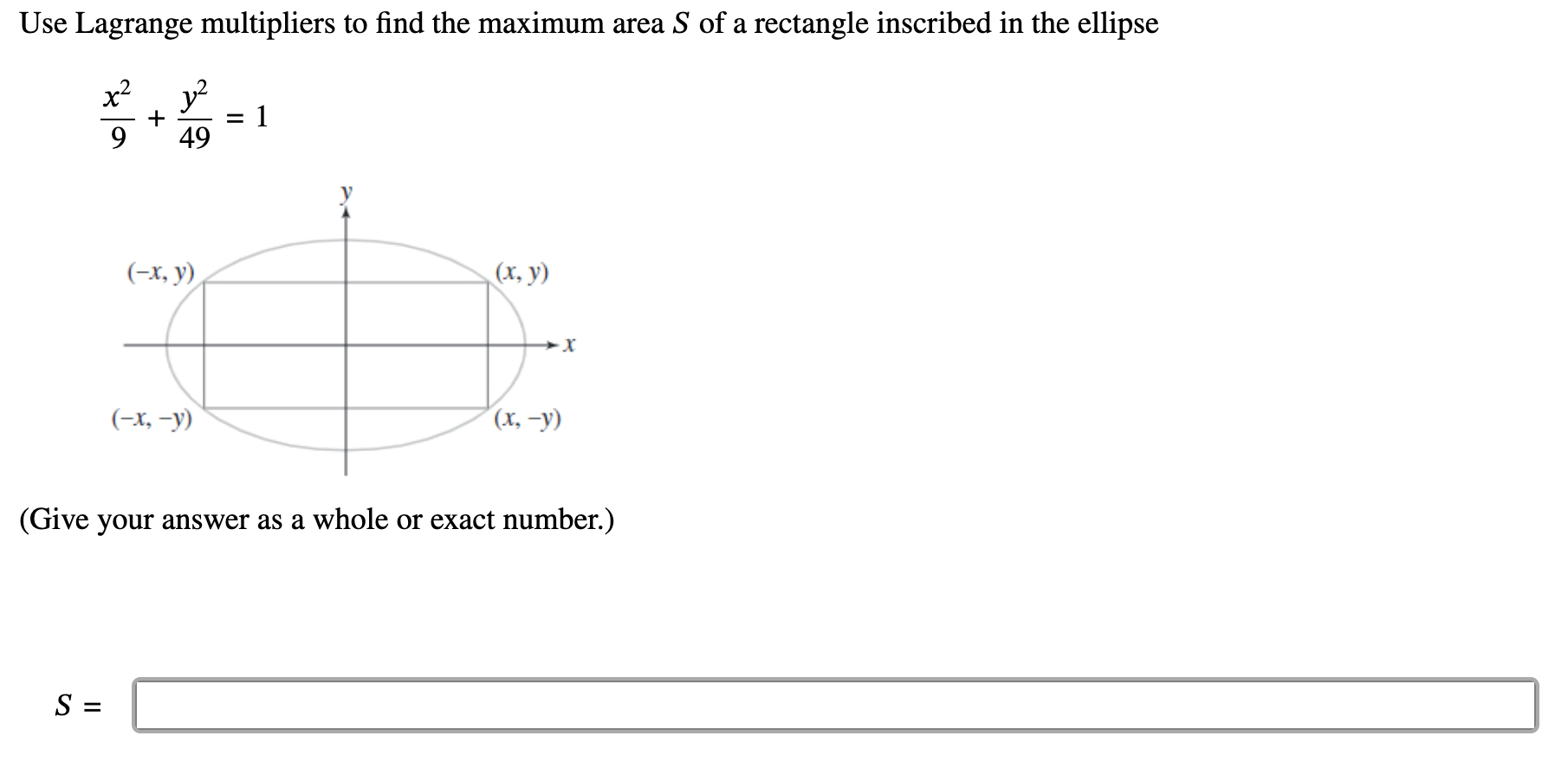 Solved Use Lagrange multipliers to find the maximum area S | Chegg.com
