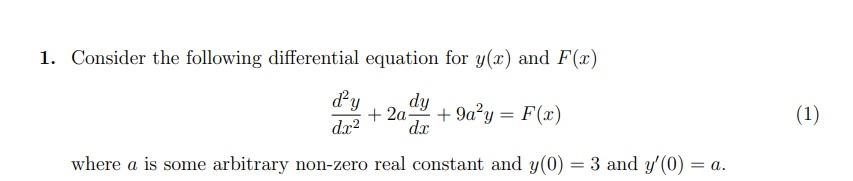 1. Consider the following differential equation for | Chegg.com