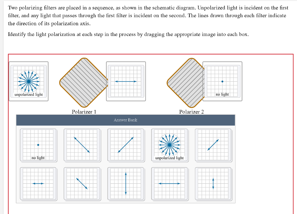 Solved Two polarizing filters are placed in a sequence, as | Chegg.com