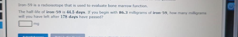 Solved Iron-59 is a radioisotope that is used to evaluate | Chegg.com