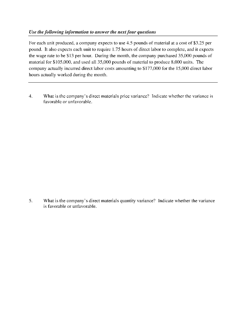 Solved Use the following information to answer the next four | Chegg.com