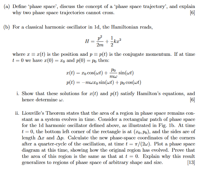 Solved (a) Define 'phase space', discuss the concept of a | Chegg.com