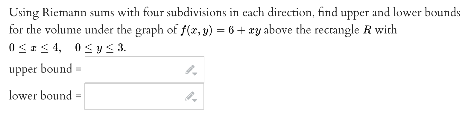 Solved Using Riemann sums with four subdivisions in each | Chegg.com