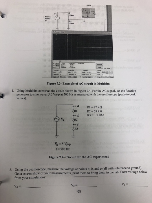 Solved S80 Figure 7.3- Example of AC circuit in Multisim 1. | Chegg.com