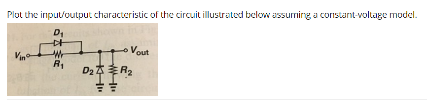 Solved Plot The Input Output Characteristic Of The Circuit