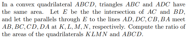 Solved In a convex quadrilateral ABCD, triangles ABC and ADC | Chegg.com