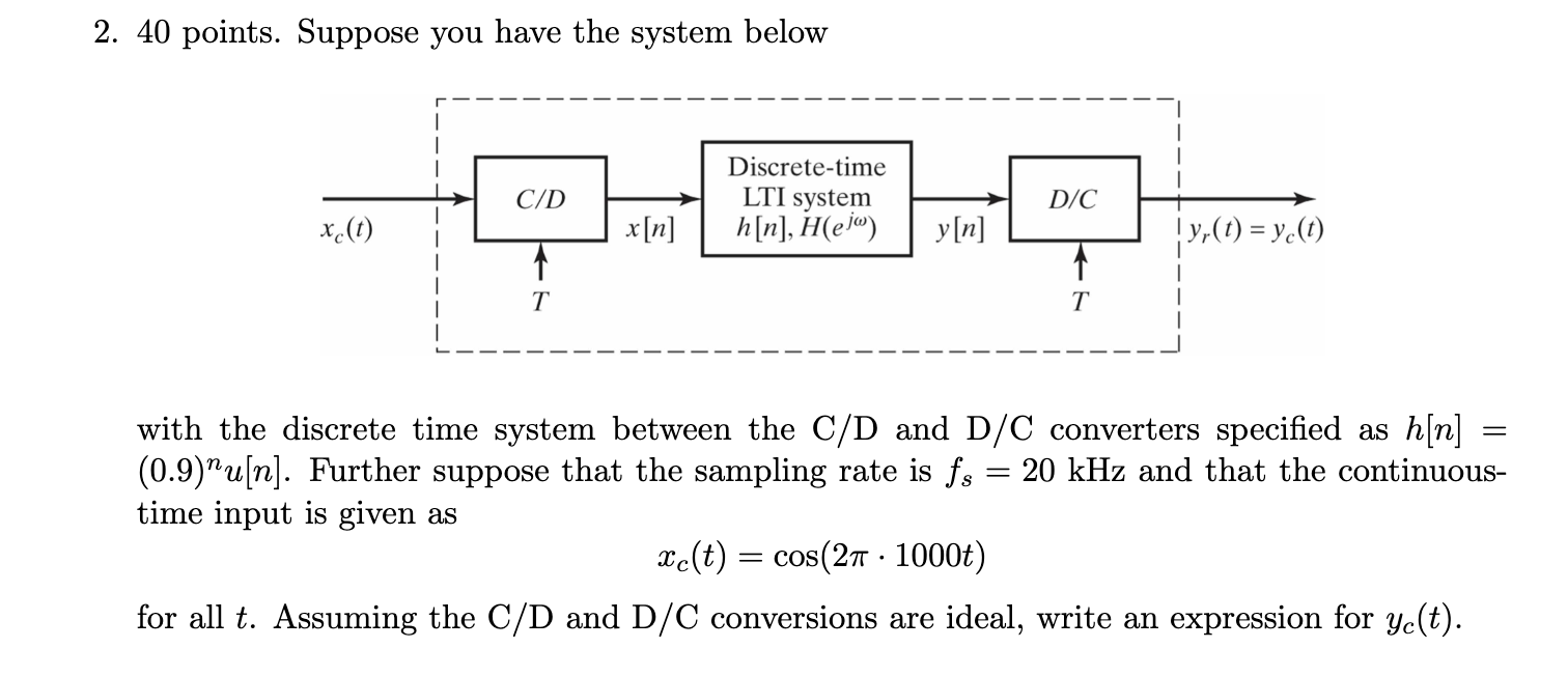 Solved 2. 40 points. Suppose you have the system below C/D | Chegg.com Solved 2. 40 points. Suppose you have the system below C/D | Chegg.com