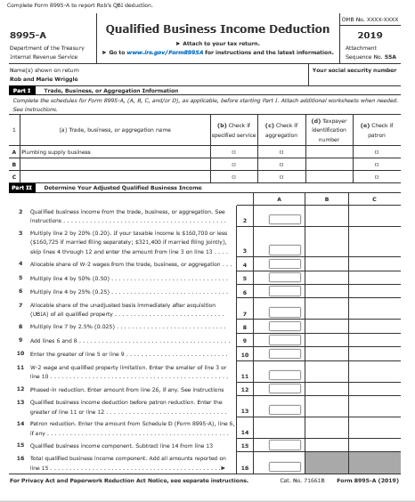 Problem 4-16 Qualified Business Income (QBI) | Chegg.com