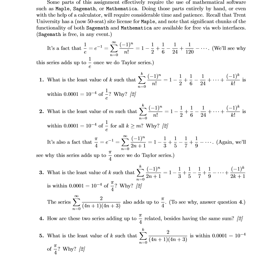 Solved Some parts of this assignment effectively require the | Chegg.com