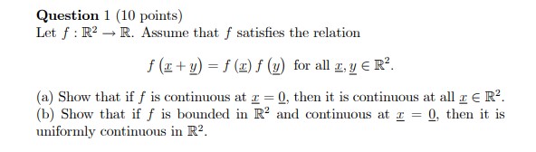 Solved Question 1 (10 points) Let f:R2→R. Assume that f | Chegg.com