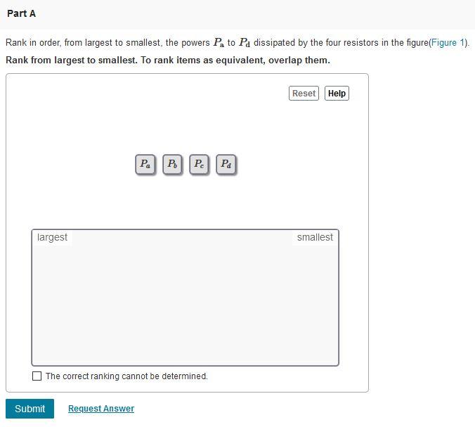 Solved Part A Rank in order, from largest to smallest, the | Chegg.com