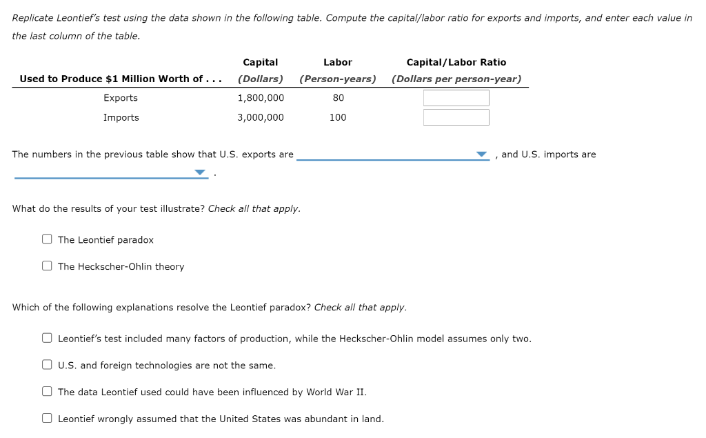 Solved 4. Resolution of the Leontief paradox The | Chegg.com