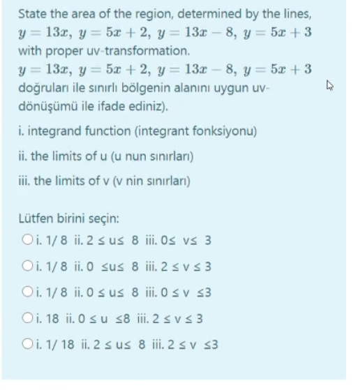 Solved State the area of the region, determined by the | Chegg.com